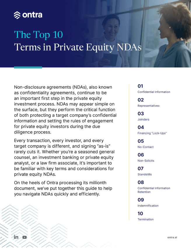 2024 Guide: Top 10 Private Equity NDA Terms | Ontra