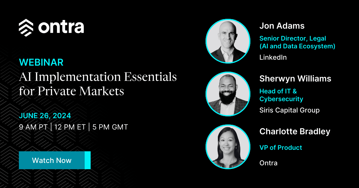Webinar: AI Implementation Essentials for Private Markets | Ontra