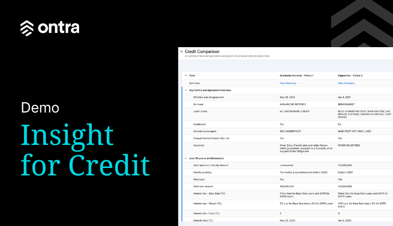 See Ontra’s AI-powered solution Insight for Credit In Action