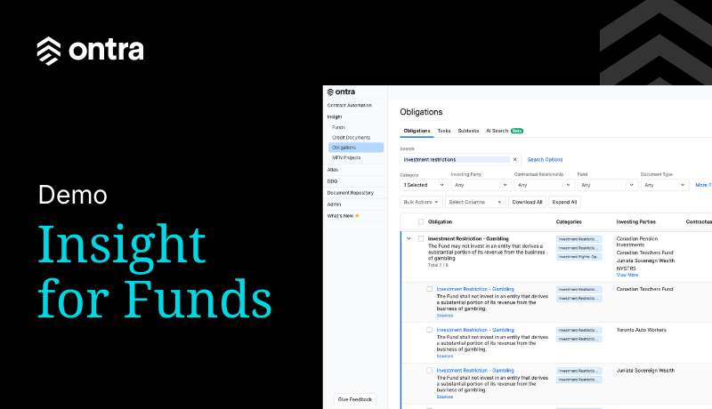 See Ontra’s AI-powered solution Insight for Funds In Action